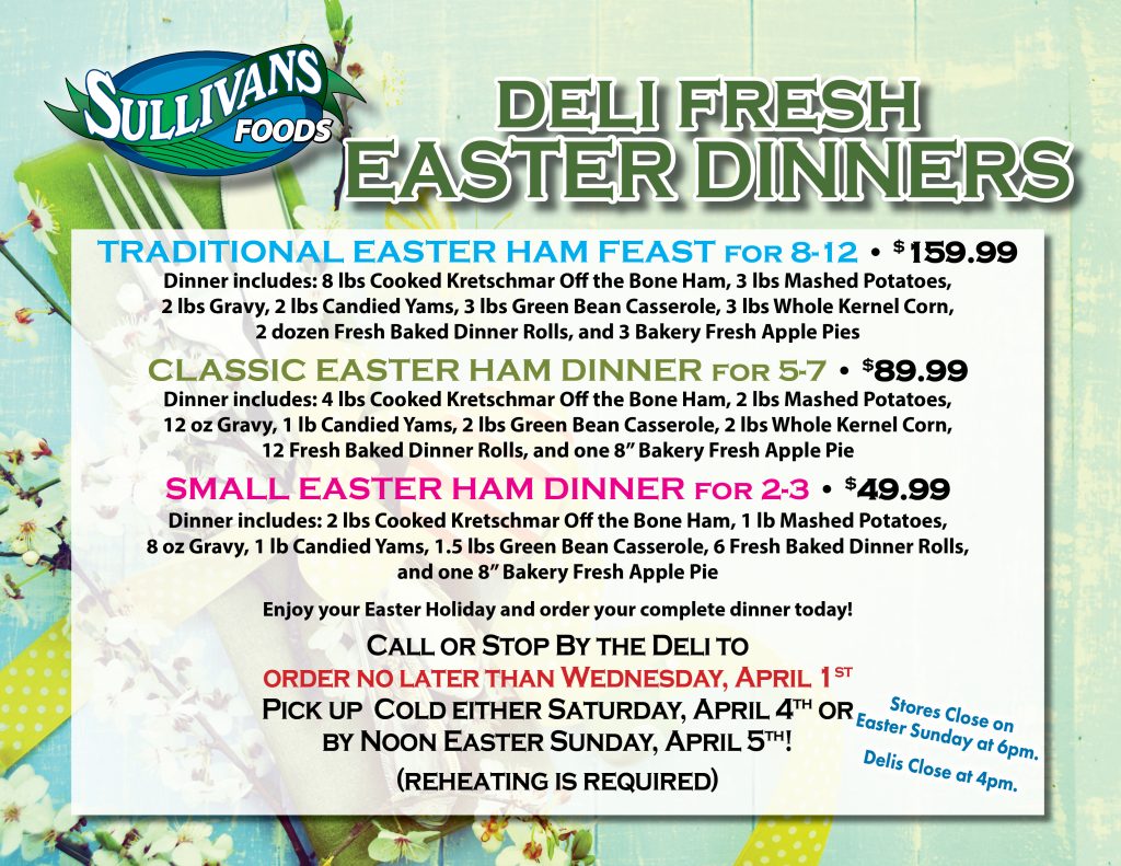 Easter Dinner Specials - Sullivan's Foods